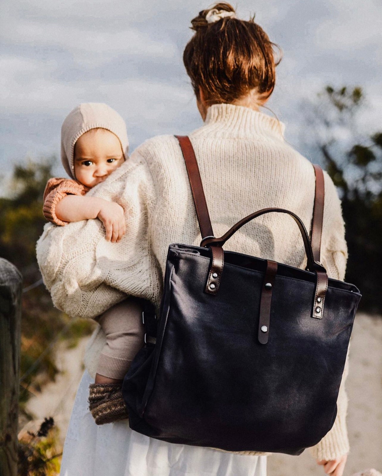 Grey Nappy Bag | Nappy Backpack & Tote | Waxed Canvas | ARCH Nappy Bag ...